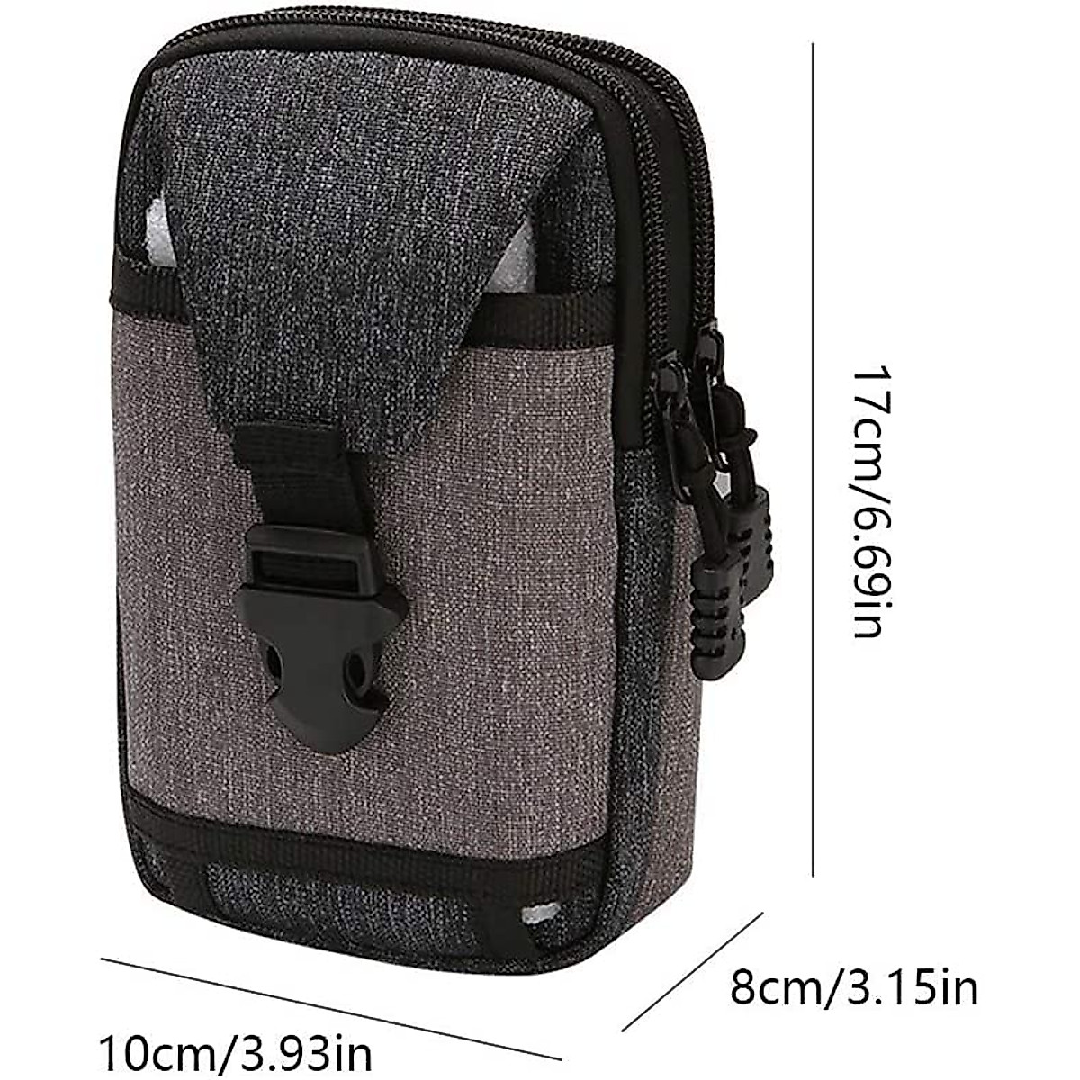 Phooyeejoon Universal Belt Cell Phone Holster, Belt Clip Phone Cover Utility Phone Waist Belt Bag Hip Wallet Pouch for 7'' Smartphone, Nylon Canvas Construction