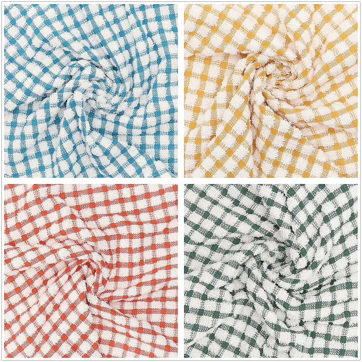 HFGBLG Cotton Cleaning Rags Terry Dish Cloths for Washing Dishes, Set of 8 Dish Rags for Cleaning, Light and Soft Dish Towels for Kitchen Drying Dishes, 11.8 Inch x 11.8 Inch (Mix Color)