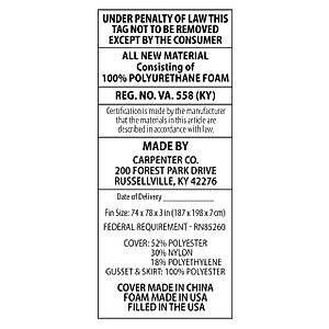TruCool Mattress Topper Featuring Serene Foam, King, 3 inch
