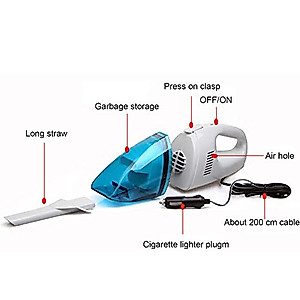 xinyijiayi Car Vacuum Cleaner, Mini Portable Wet and Dry Car Mini Portable Car Cleaner, Transparent