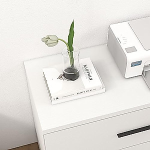 2-Drawer Wood Lateral File Cabinet, Filing Cabinets Anti-Tilt Mechanism for Home Office Storage Organization, Accommodates Letter/A4/Legal Size, New Heightened Drawer Design Home Office (White)