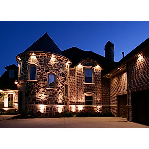 Westgate WG LED 12 Volt Outdoor Landscape Garden Bullet Flood Lights - Path Walkway Lawn Spotlights - Wire/Spike Accessories Included (24W 5000K Cool White Bronze)