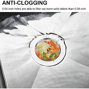 LASSHSWA 2 PCS Kitchen Sink Strainer Stainless Steel, Kitchen Sink Drain Strainer， Sink Strainers with Large Wide Rim 4.5" Diameter for Kitchen Sinks