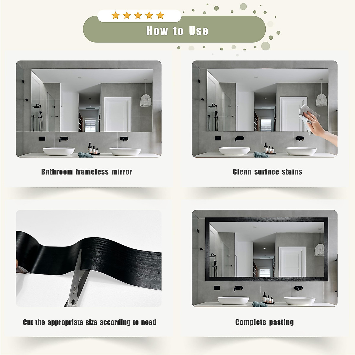 Besezx Wood Grain Tape, 2.4" X15', Self Adhesive Wood Grain Repair Patch for Tables, Chairs, DIY,Baseboards, Doors, Windows, Floors and Furniture Renovation.（Black）