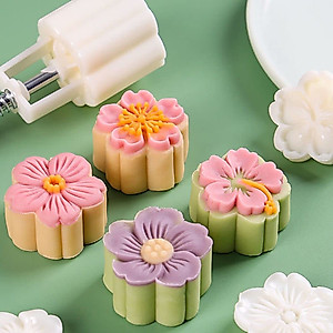 SPDD Cookie Stamps,Cherry Blossom Moon Cake Mold Chinese Traditional Mid-Autumn Mooncake Mold Hand Pressure Cake Decorating Tools(30g)