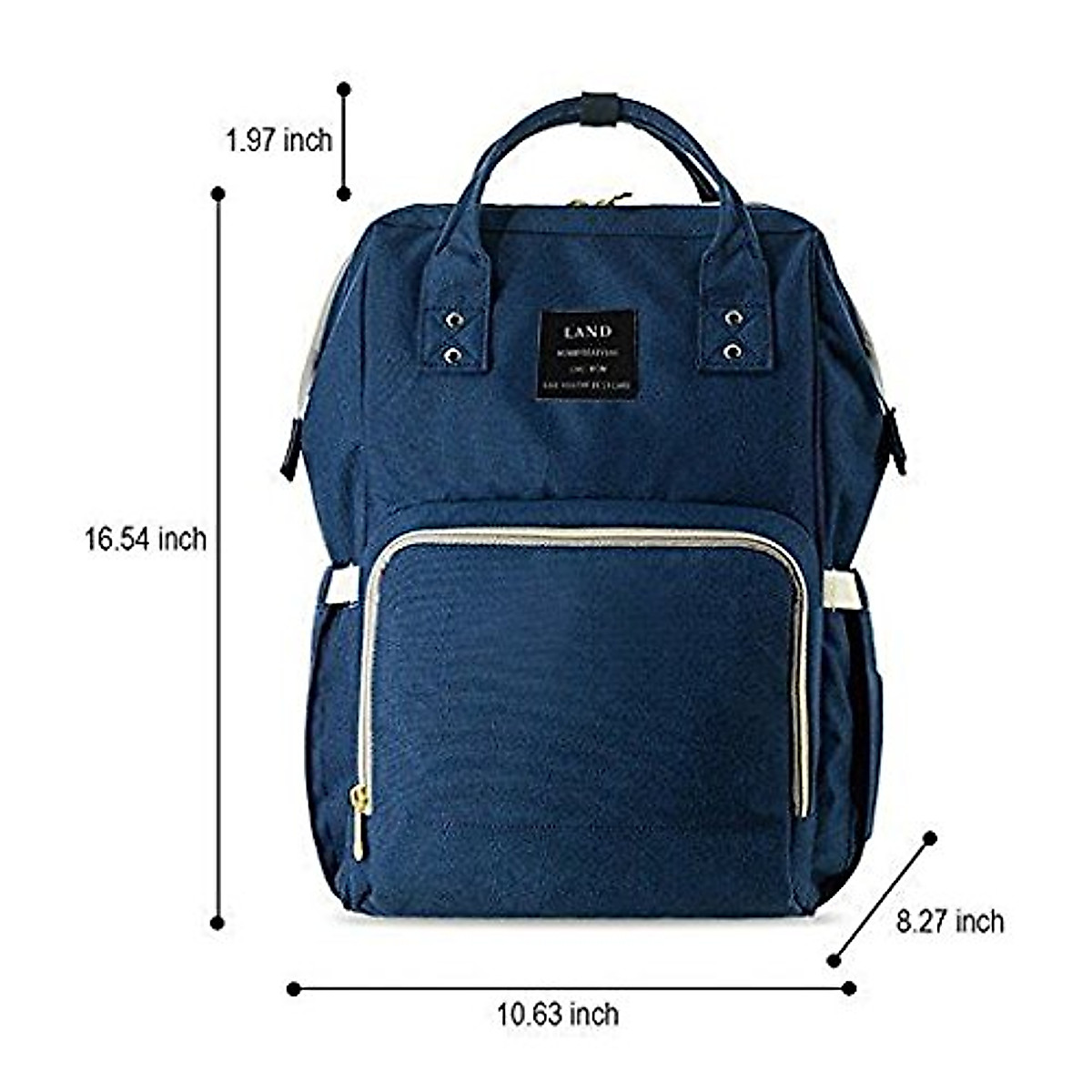 Alexia Land Diaper Bag Backpack Large Capacity for Baby Care Wide Open Design and Waterproof Fabric (Black)