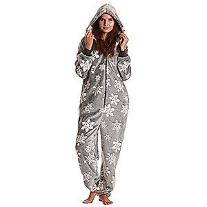 Just Love Ladies Embossed Plush Adult Onesie 6889-10540-GRY-M