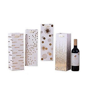 SHIPKEY 12 Pack of Wine Gift Bag, Bags Bulk for Wine Bottles, 13.7” Wine Bottle Bags for Thanksgiving, Halloween, Easter Day, Graduations, Weddings, Christmas, Mother's Day and other Holidays