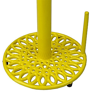 Home Basics Sunflower Cast Iron Paper Towel Holder with Dispensing Side Bar Free-Standing Kitchen Countertop, Dinning, Yellow