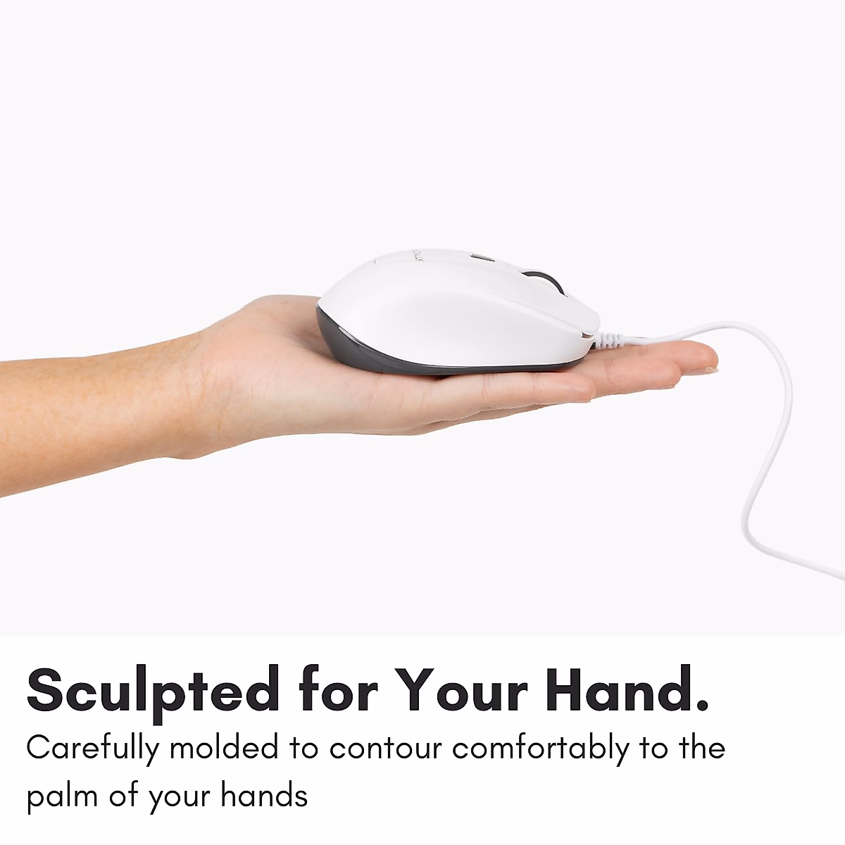 Macally USB C Mouse Wired - Comfortable and Precise - USB Type C Mouse for MacBook Pro/Air, iMac, Mac Mini/Pro, iPad - Plug and Play Apple USBC Mouse with Ambidextrous Body, Multiple DPI