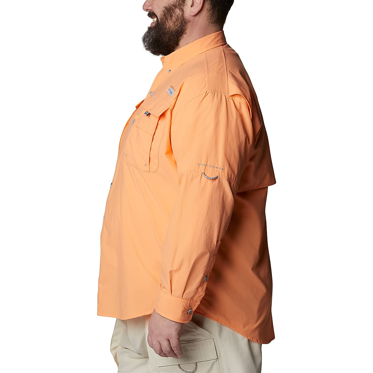 Columbia Men's Standard Bahama II Long Sleeve Shirt, Bright Nectar, Large