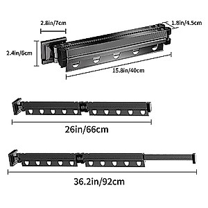 BENOSS Wall Mounted Clothes Drying Rack, Collapsible Laundry Garment Hanger, Easy Assembly Space Saver Hangers for Balcony Bathroom Bedroom (Grey-S)