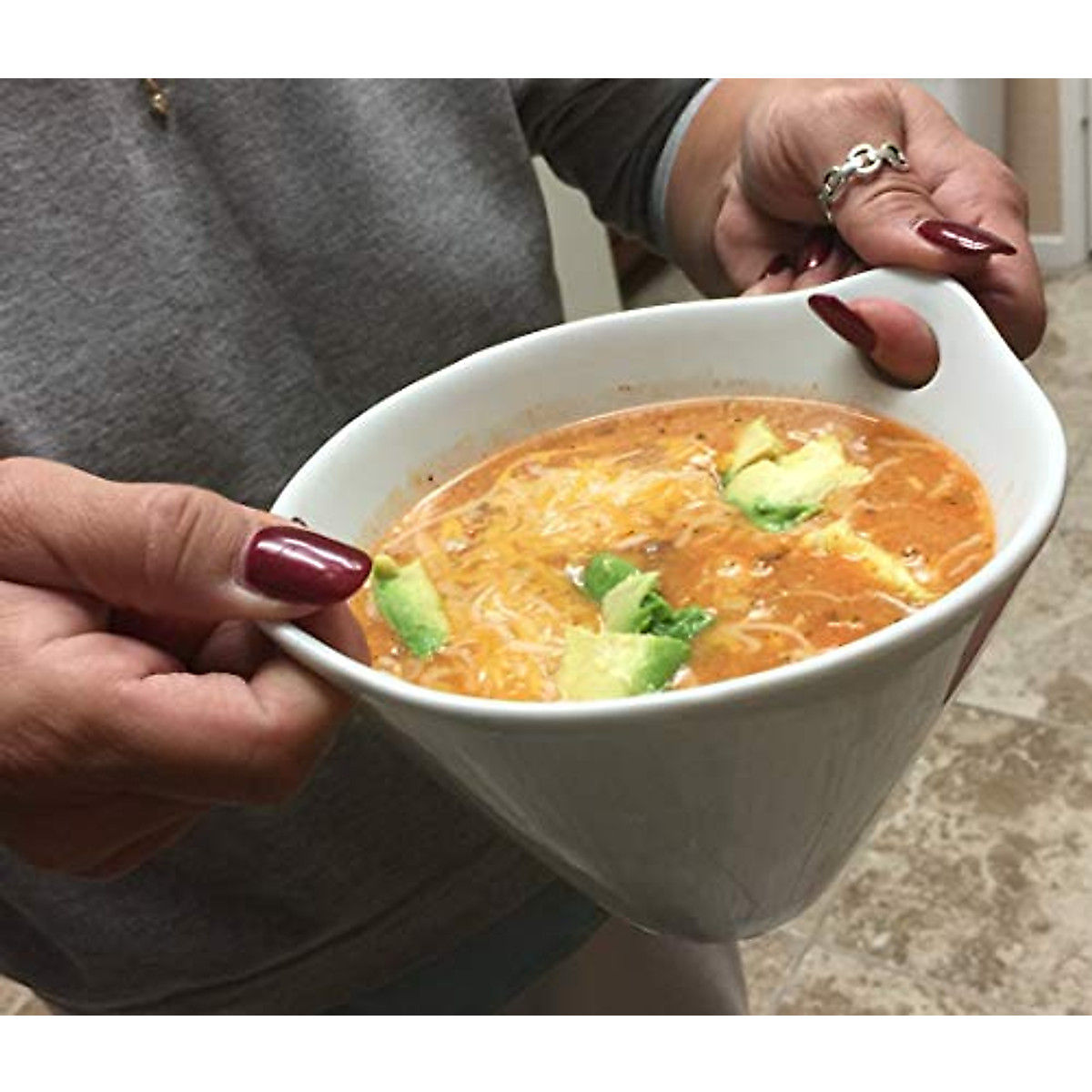 Tasse Verre Porcelain Noodle Soup Bowl w/Bamboo Chopsticks and Ceramic Spoon 20 oz, 2-Pack