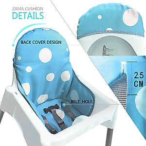 AT Seat Covers Cushion for IKEA Antilop Highchair, Washable Foldable Baby Highchair Cover IKEA Childs Chair Insert Mat Cushion(Blue)