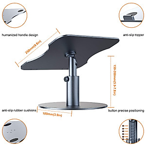 YoFeW Adjustable Laptop Stand, Aluminum Laptop Riser, Multi-Angle Height Adjustable 360°Rotation Computer Stand Desktop Holder Compatible with Mac MacBook Pro Air, Lenovo, Dell XPS, HP(10-17"),Gray