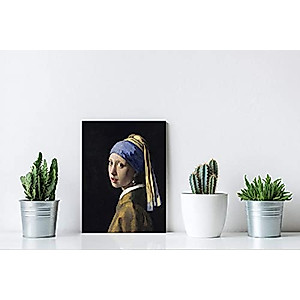 Wieco Art The Girl with a Pearl Earring by Jan Vermeer Oil Paintings Reproduction Canvas Print HD Prints Artwork for Home & Office Decoration
