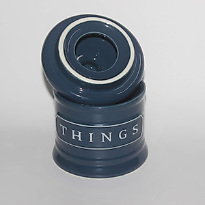 Lonovel Bathroom Vanity Storage Organizer Canister Jars for Cotton Balls,Swabs,Bath Salts,Makeup Sponge,Cosmetic Pad,Qtip Ceramic Bathroom Accessories Canisters Holder with Lid Home Decor,Cobalt Blue