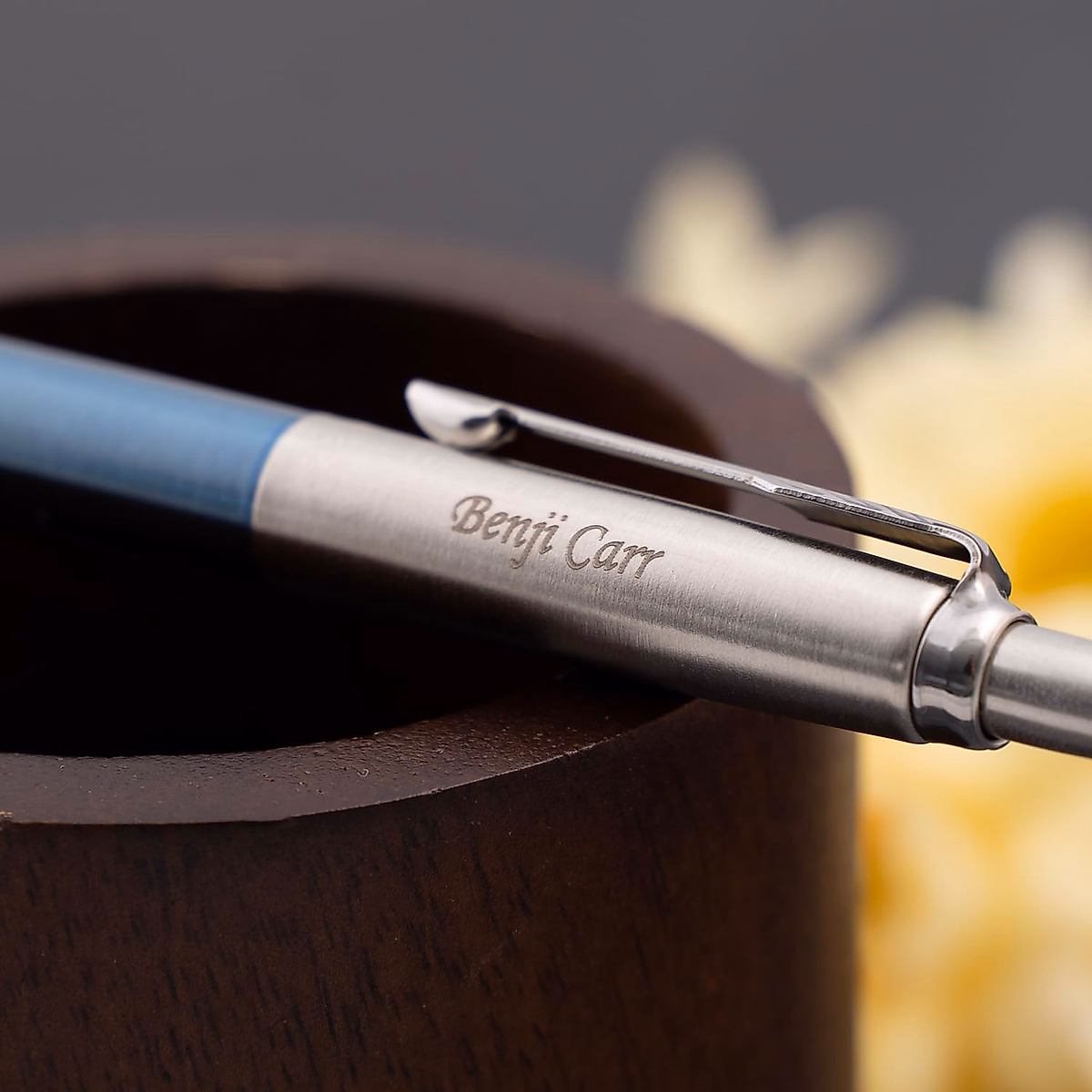 Dayspring Pens Parker Personalized Jotter Gel Pen. Custom Engraved (Waterloo Blue)