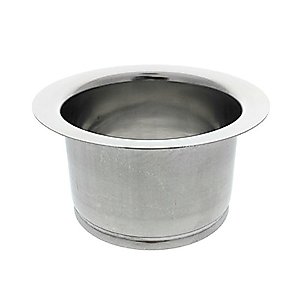 Essential Values Kitchen Extended Sink Flange, Deep Polished Stainless Steel Flange for Insinkerator Garbage Disposals and Other Disposers That Use A 3 Bolt Mount and A Thicker Sink