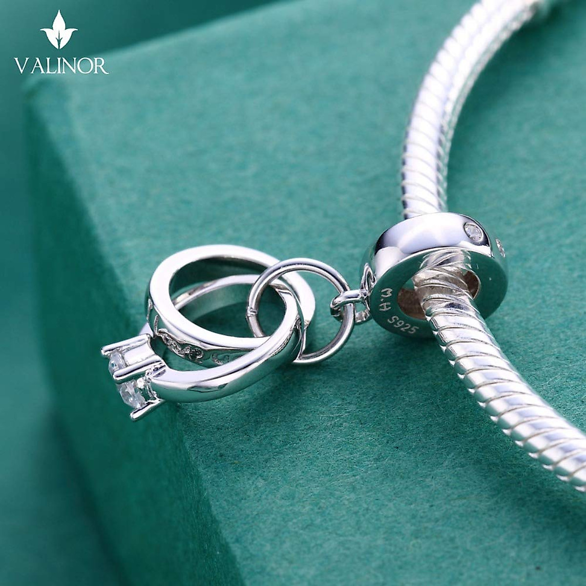 EVESCITY Limited Edition Wedding Anniversary Your Engagement Ring Swarovski Crystal 925 Sterling Silver Bead For Charms Bracelets ♥ Best Jewelry Gifts for Her ♥