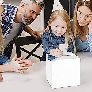 White Card Box Wedding Favors Post Box Cardboard Receiving Money Box Holder for Wedding Reception, Baby Showers,Anniversary, Birthday Party, Graduation Table Centerpiece Decorations