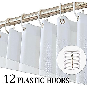 GiuMsi 72"X72" Gray and White Stripe Shower Curtain with Boho Tassel 12 Hooks for Bathroom Home Classic Farmhouse Modern Decorations Polyester Waterproof Fabric Curtains-Thickness Upgrades-170 g/m2