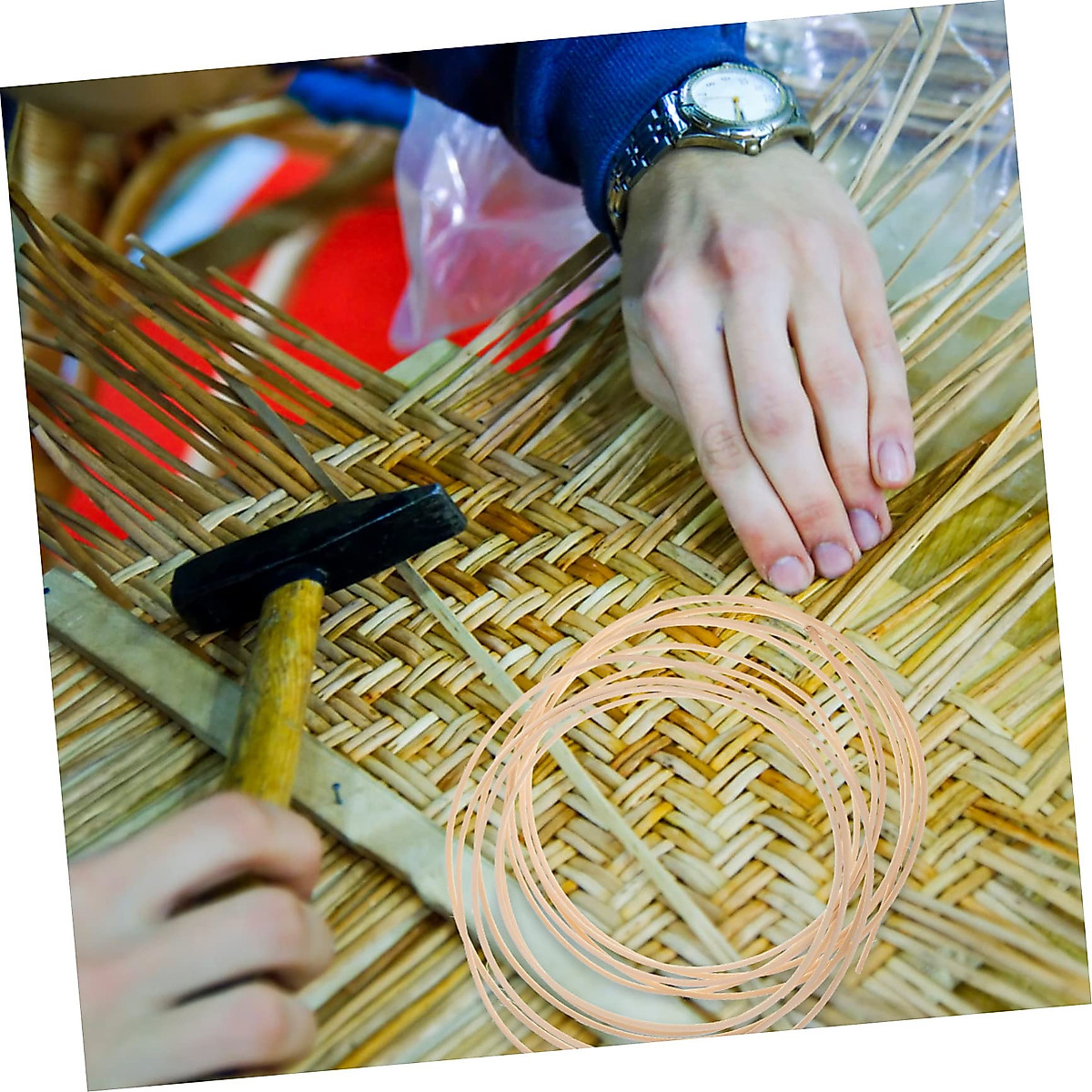 EXQUIMEUBLE 1 Roll Rattan Weave Material DIY Kits Rattan Furniture Woven Baskets Craft Rattan Cane Chair Cane for DIY Furniture Repair Kit Rattan Furniture Weaving Material DIY Rattan Crafts