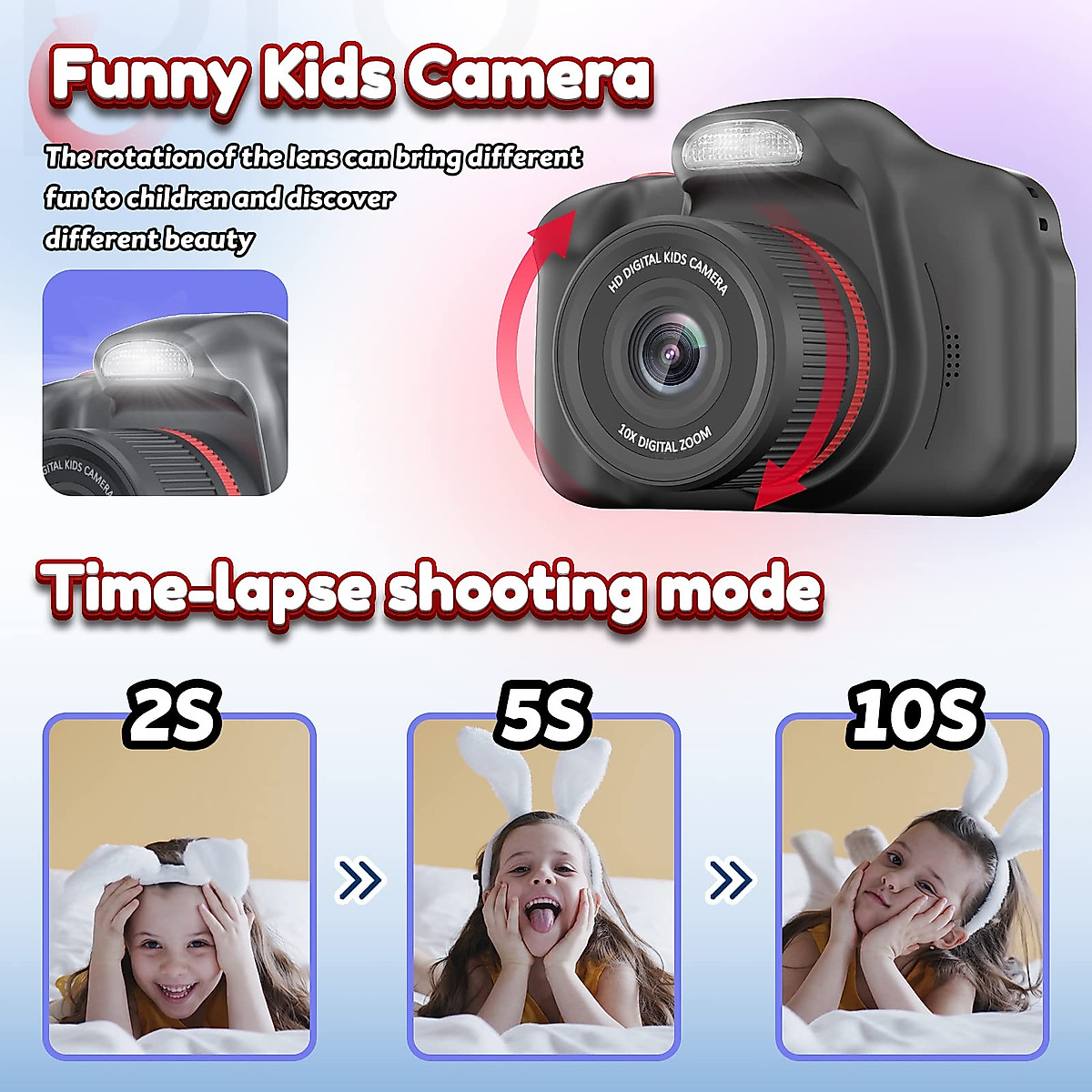Yoophane Upgrade Digital Selfie Camera,Christmas Birthday Gifts for Kids Boys Girls,2.4 Inch Toys for Kids 3-12 Year Old 1080P Video Recorder with Flash