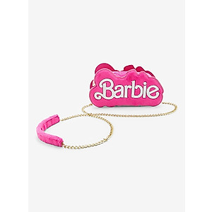 Barbie Logo Fuzzy Mini Crossbody Bag PINK