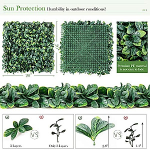 Giantex 12PCS 20x20inch Artificial Boxwood Panels Garden Privacy Fence Screen, 33.3 Sq.ft Faux Greenery Wall Privacy Hedge for Wedding Decor Fence Backdrop, Patio Topiary Hedge Protective Screen
