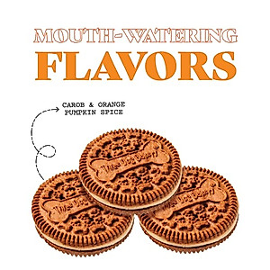 Three Dog Bakery Lick'n Crunch! Howl-o-ween Sandwich Cookies, Carob and Orange Pumpkin Spice Crème Flavor, Premium Treats for Dogs, 13 Ounces Each