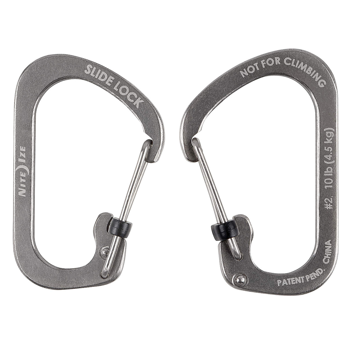 Nite Ize Locking Carabiner Clip, Silver, 1-3/32 in., Stainless