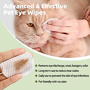 Ancopaws Eye Wipes for Dog & Cat - Tear Stain Remover for Pets - Dog Eye Wipes for Discharge and Crust - Eye Care Cleaning Pads for Reducing Dirt and Mucus Secretions - 100pcs