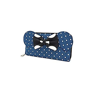 Loungefly x Disney Minnie Mouse Denim Polka Dot Zip-Around Wallet