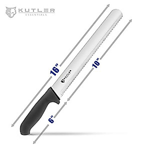 KUTLER Professional 10-Inch Bread Knife and Cake Slicer with Serrated Edge - Ultra-Sharp Stainless Steel Cutlery