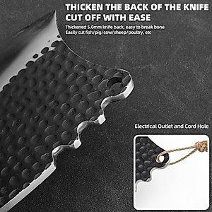 Veisky Handmade Meat Cleaver Axes Shape Forged Heavy Duty High Carbon Butcher Knife Boning Breaker Chopper Cutting Chef Knife with Cover for Kitchen (BLACK)