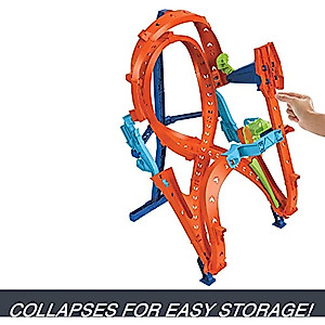 Hot Wheels Toy Car Track Set with Figure-8 Jump & 1:64 Scale Car, 2-Ft Tall Track, Connects to Other Sets