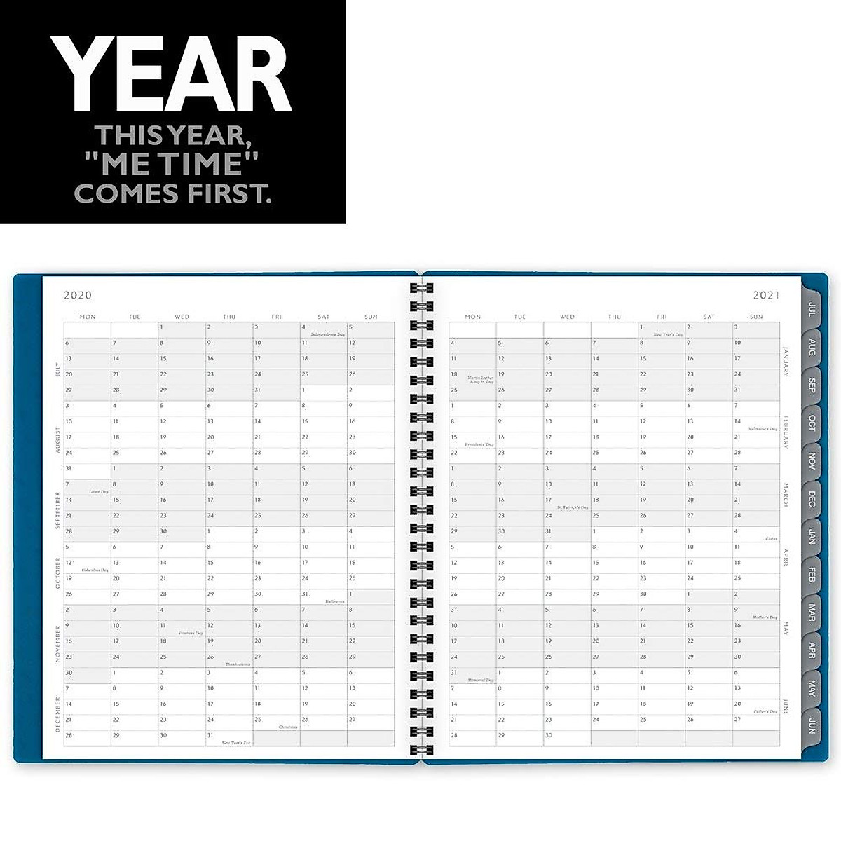 Academic Planner 2020-2021, AT-A-GLANCE Monthly Planner, 7" x 8-3/4", Medium, Elevation, Blue (75127P20)
