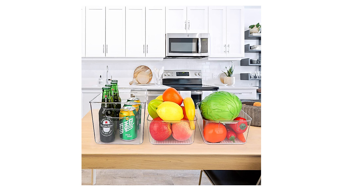 10 Clear Pantry Organizer Bins for Kitchen & Home Storage