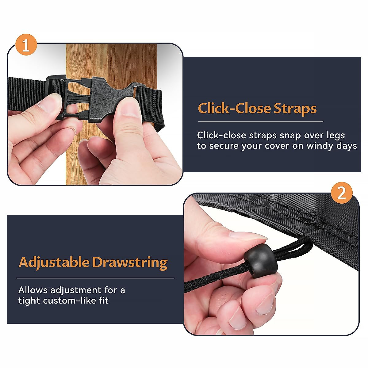 Loenel Outdoor High Top Patio Dining Table Cover, Heavy Duty Waterproof Patio Bar Height Table and Chair Cover for Rectangular 60" Long Bar Height Dining Furniture Set - 60"L x 41"W x 41"H