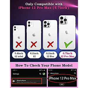 Goocrux (2in1 for iPhone 12 Pro Max Case Skull Skeleton for Women Girls Cute Girly Phone Cover Goth Design with Slide Camera Cover+Ring Holder Teen Cases for iPhone 12 ProMax 6.7''
