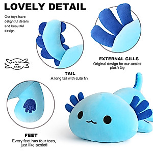 Onsoyours Cute Axolotl Plush, 19" Soft Large Stuffed Animal Salamander Big Plush Pillow, Kawaii Plushie Toy for Kids (Blue Axolotl A, 19")