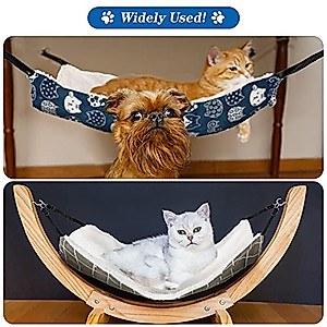 2 Pieces Reversible Cat Hanging Hammock Soft Breathable Pet Cage Hammock with Adjustable Straps and Metal Hooks Double-Sided Hanging Bed for Cats Small Dogs Rabbits, Medium