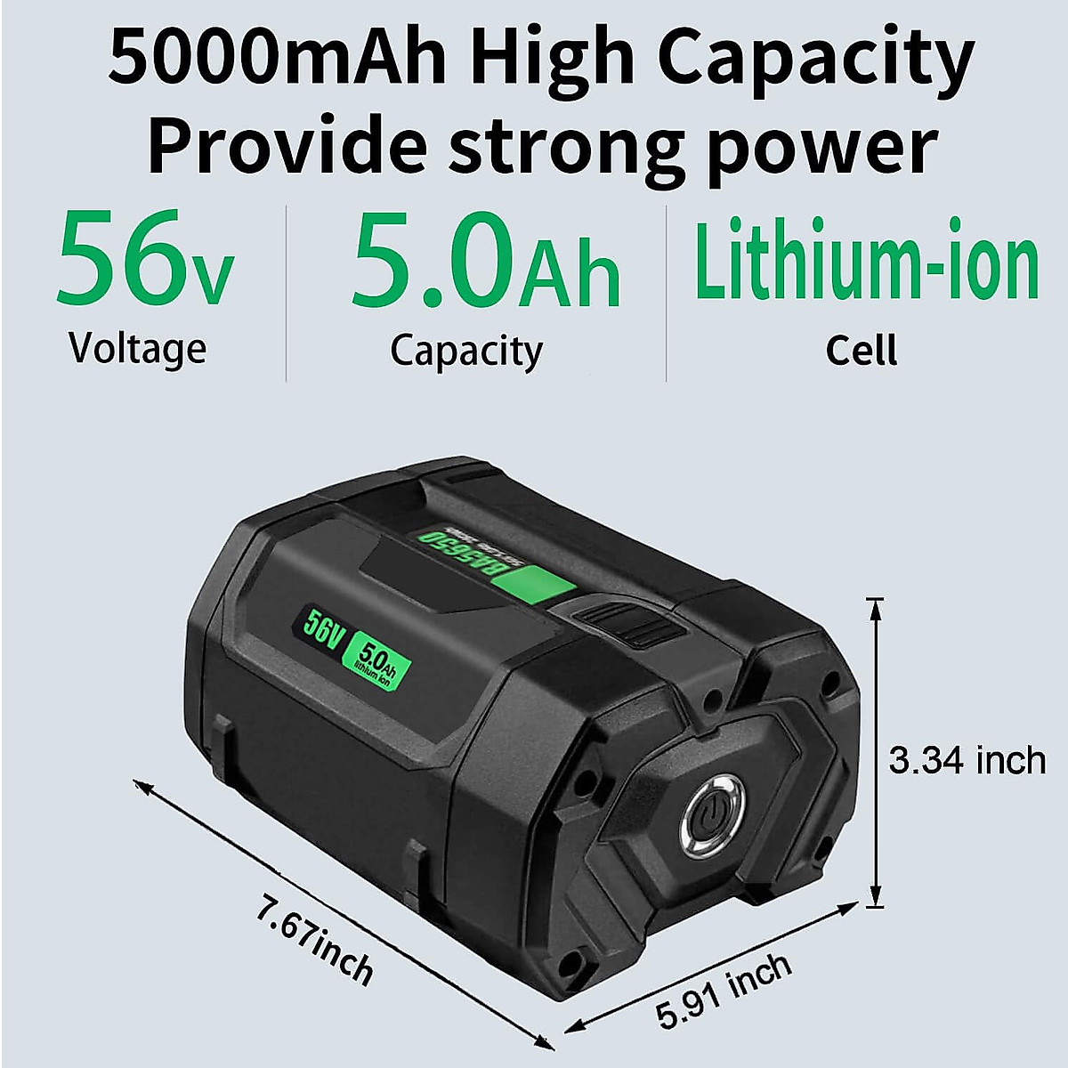 DMKAOLLK 56V 5.0 Ah Replacement for EGO Battery for Ego 56V Battery BA2800 BA2800T BA1400T BA2242T BA4200 BA4200T BA5600T, fit for All 56V EGO Power Tools ST1511T LB7654 ST1623T MHC1502 ST1502LB