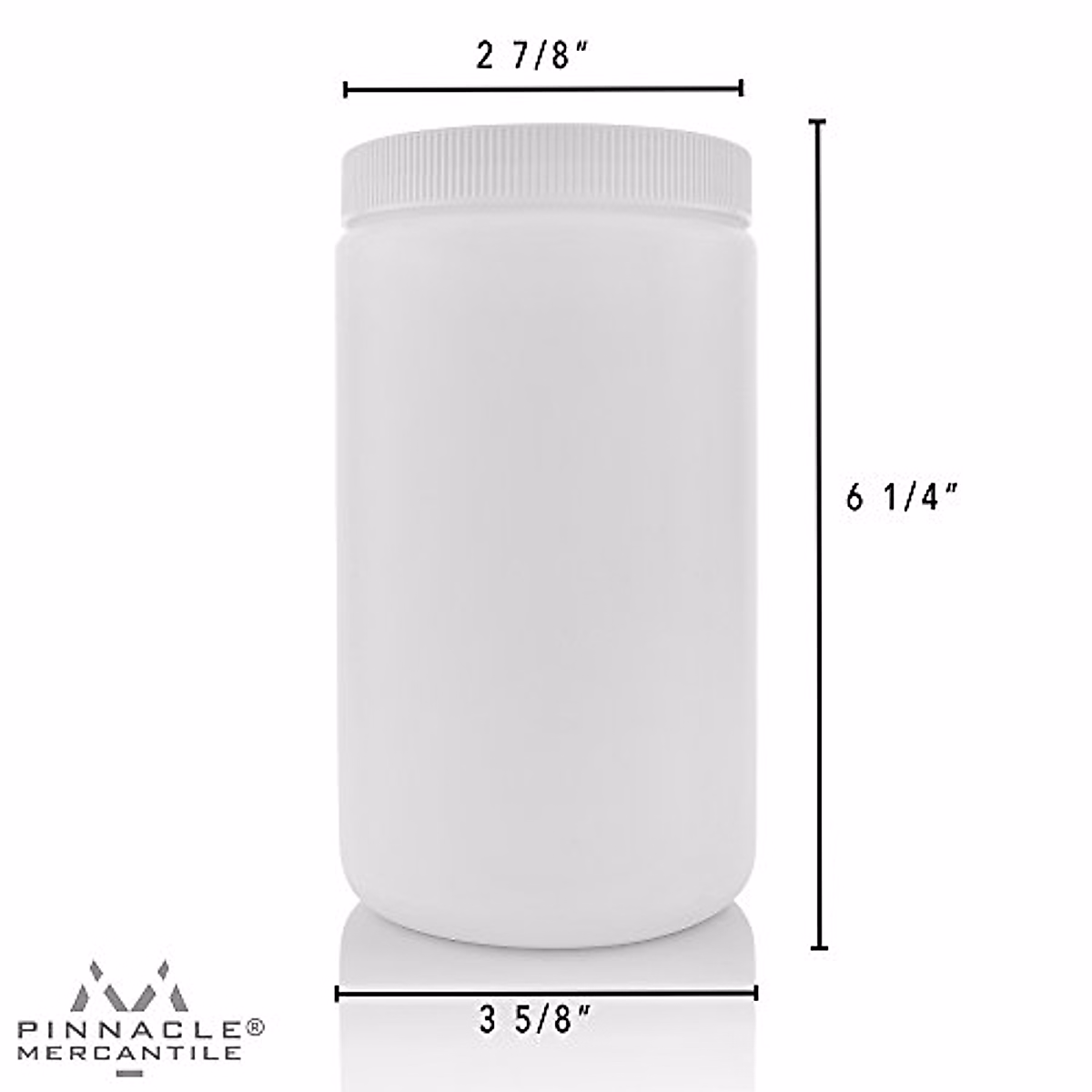 Pinnacle Mercantile Plastic Containers with Screw on Lids 32 oz Quart Hot or Cold Freezable Food Ice Cream Jars White BPA Free Set of 4