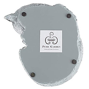 Pure Garden Sculpture Pet Memorial Statue, Sleeping Angel Cat