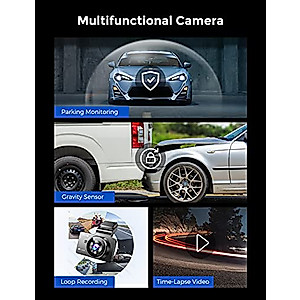 AZDOME 4K Dual Dash Cam Front and Rear, Built-in GPS/WiFi(64G SD Card Included), Dashboard Camera with UHD 3840x2160P, 3" Display, Sony Sensor, 170° FOV, WDR, Night Vision, Parking Monitor, G-Sensor