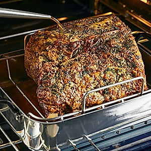 KitchenAid 5-Ply Clad Roasting Pan/Roaster with Removable Rack, 15 Inch x 11.5 Inch, Polished Stainless Steel