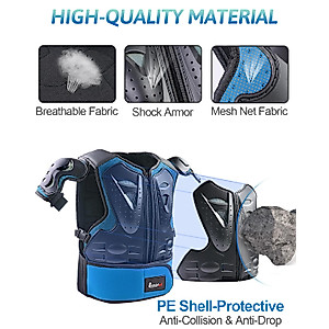 StarknightMT Kids Motorcycle Armor Suit Dirt Bike Gear Riding Protective Chest Spine Back Protector Shoulder Arm Elbow Knee Protector Pads for Cycling Skateboard,Skiing,Skating,Off-Road