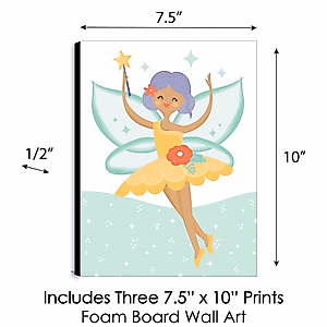 Big Dot of Happiness Let’s Be Fairies - Fairy Garden Nursery Wall Art and Kids Room Decor - 7.5 x 10 inches - Set of 3 Prints